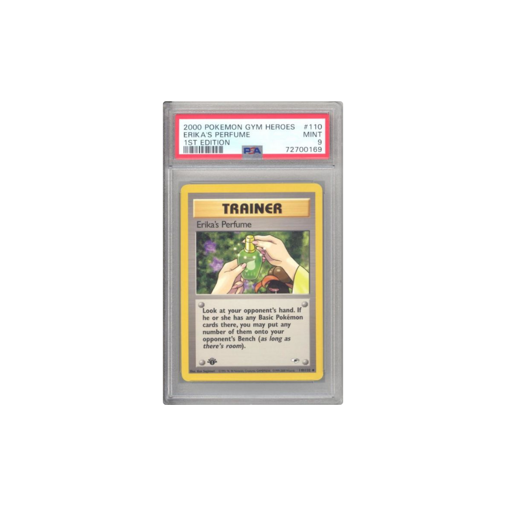 Pokemon - 2000 Erika's Perfume [1st Edition] #110 Gym Heroes - PSA 9 - DYLI